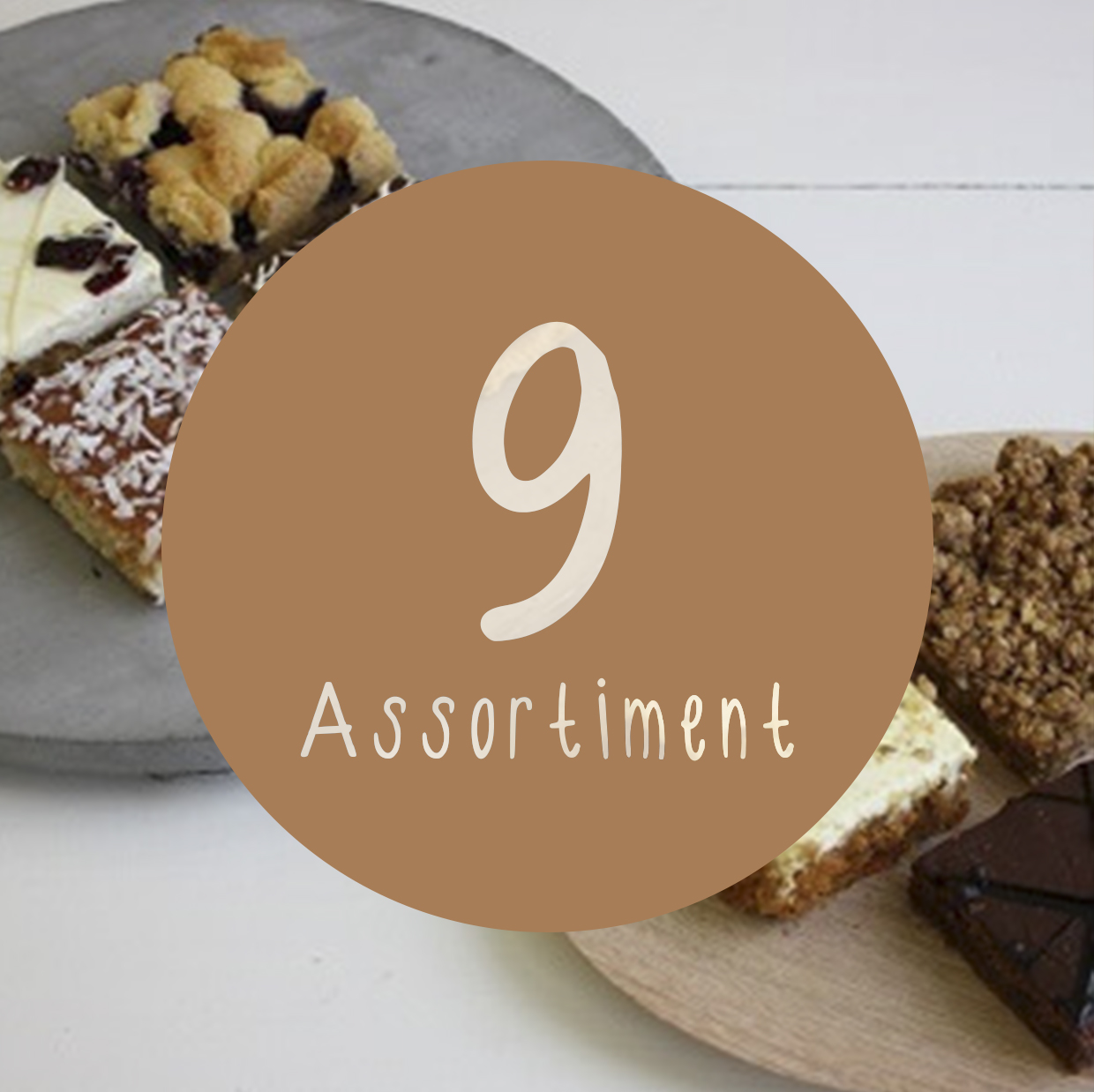 Assortiment plaatgebak |(9 stuks) - Cupcakerij